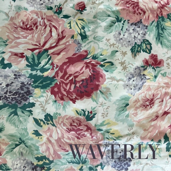 Waverly | Office | Vintage 8s Waverly Fabric Harborview Roses Floral 5 ...